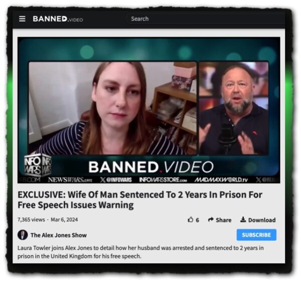 Alex Jones Show – Wife of Man Sentenced to 2 Years in Prison for Free ...